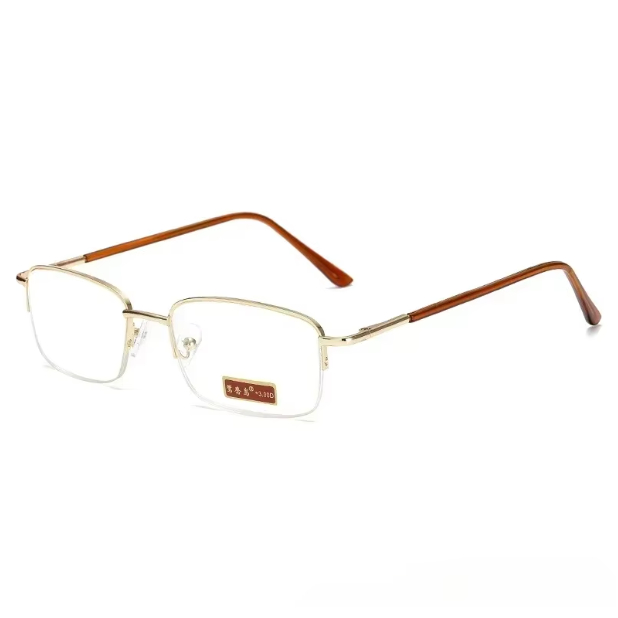 Jual Kacamata Baca Stainless Steel Emas Gold Fashion Retro Anti Blue ...