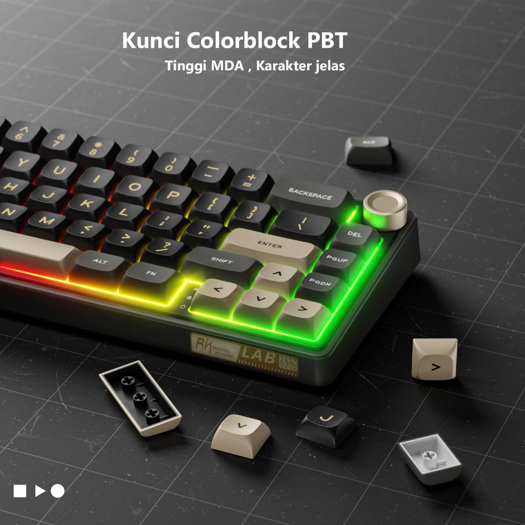 Jual Royal Kludge RK R65 Black 66 key Wired Gaming Keyboard | Shopee ...