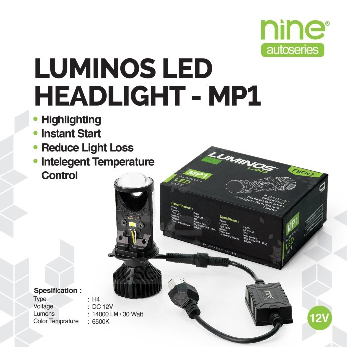 Jual LUMINOS LED H4 MINI PROJECTOR HI LOW MP1 SUPER TERANG UNTUK LAMPU ...