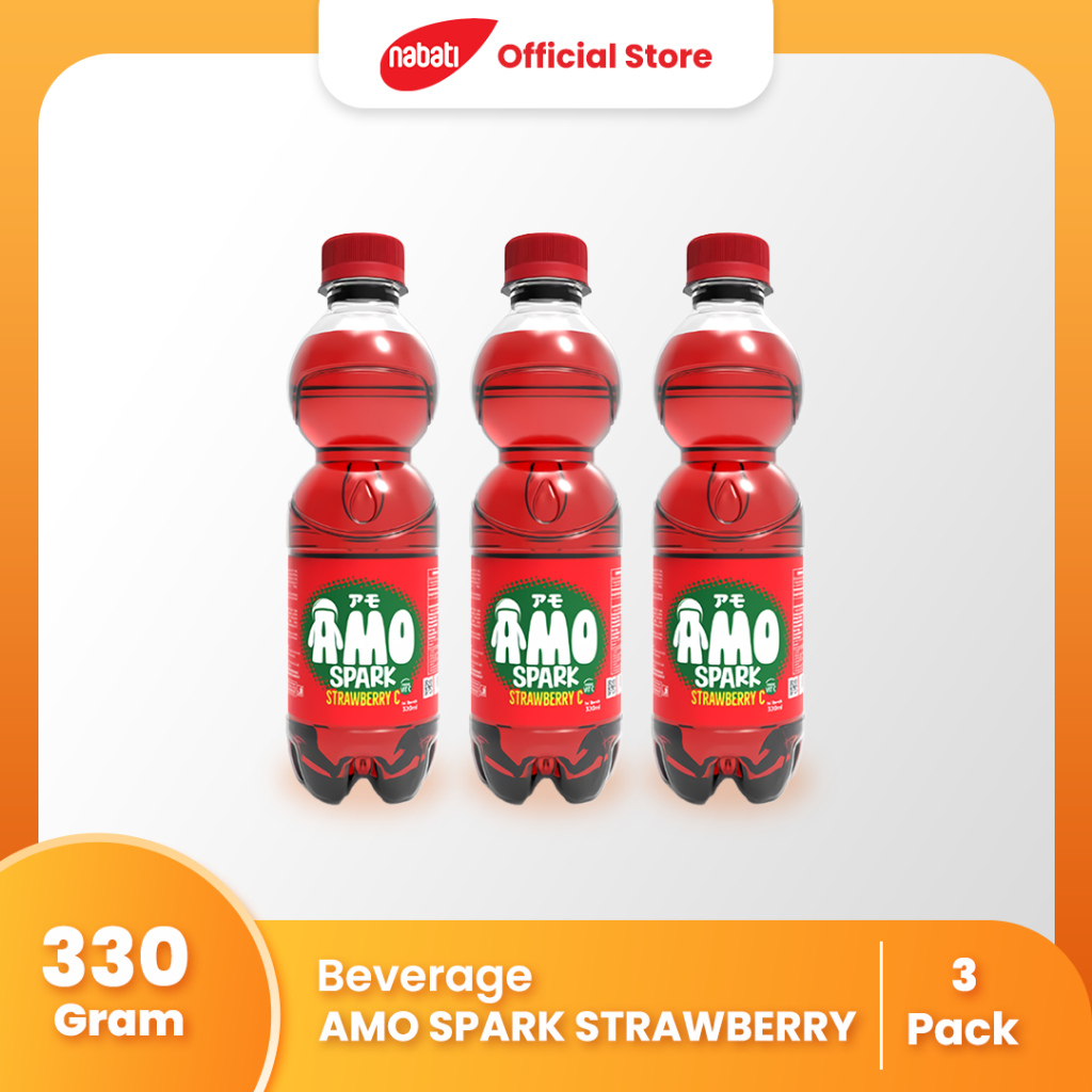 Jual [Bundle Pack Isi 3] AMO Minuman Berkarbonasi Rasa Spark Strawberry ...