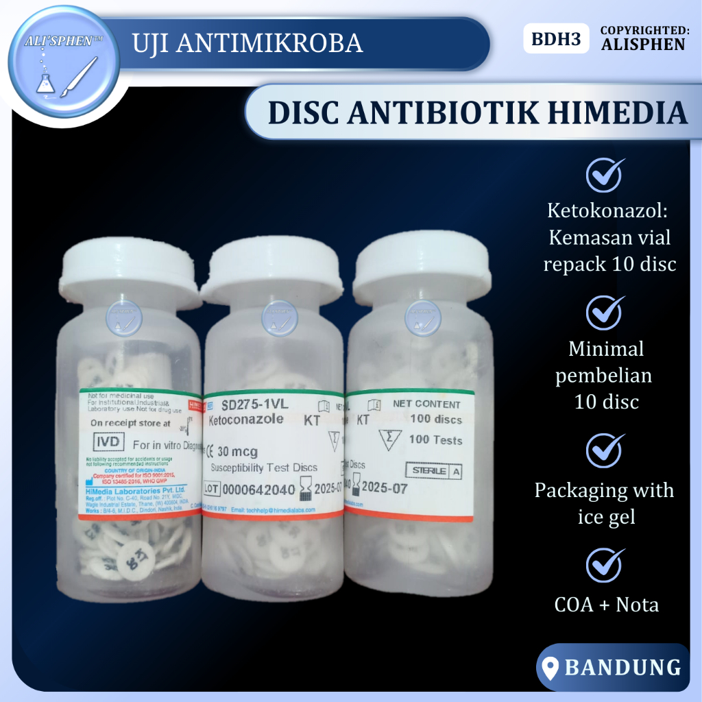 Jual Ketokonazolll (KT) 10 DISC | Susceptibility Test Disc Himedia ...