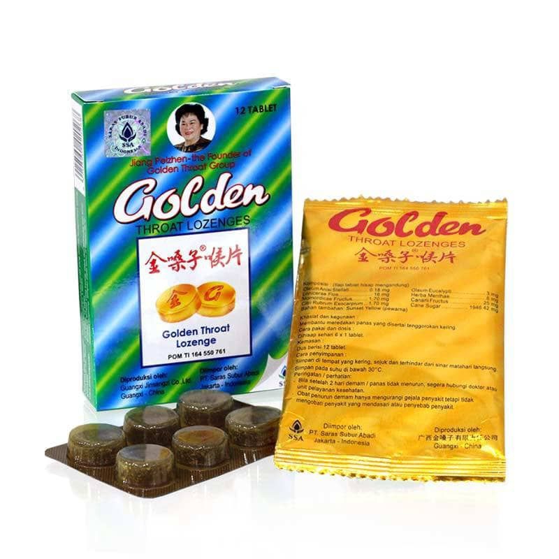 Jual Golden Throat Lozenges Obat Herbal 12 Tablet Obat sakit ...