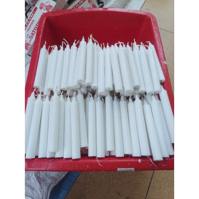 Jual LILIN PUTIH BATANGAN 1 pack isi 16pcs | Shopee Indonesia