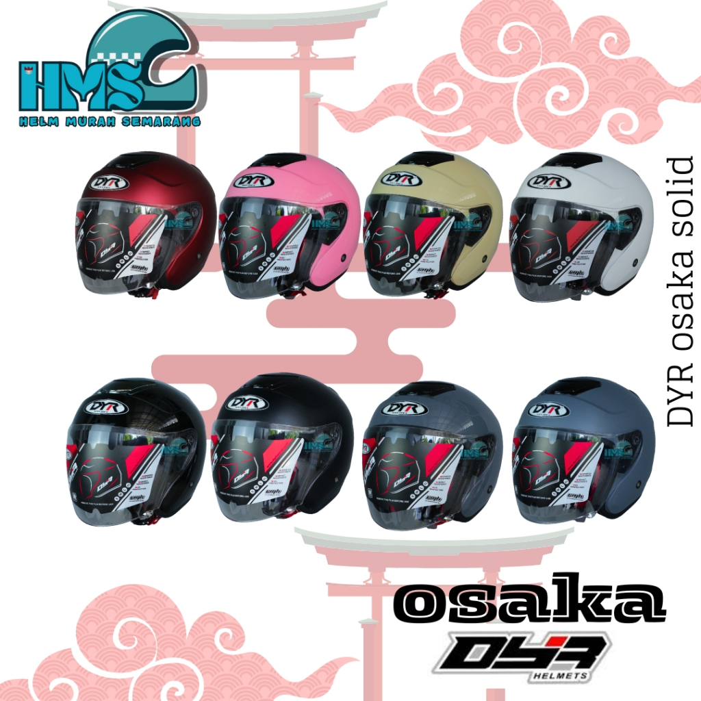 Jual HELM DYR OSAKA ORIGINAL WARNA LENGKAP , HELM DYR HALF FACE MODEL ...