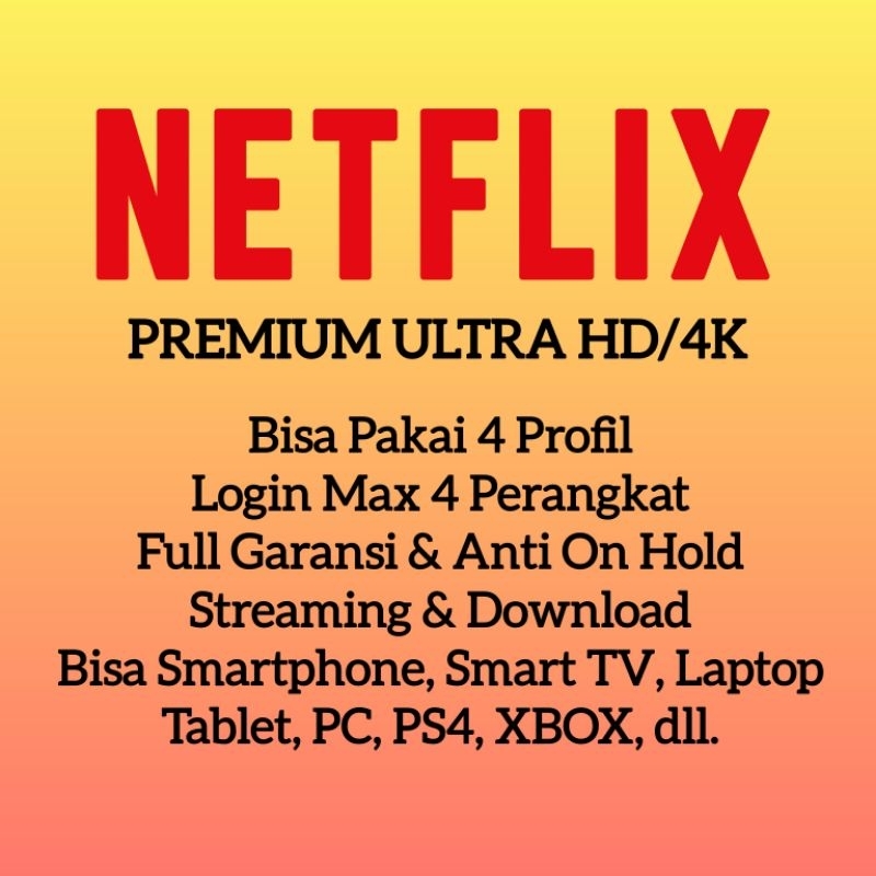 Jual NETFLIXXX PREMIUM FULL GARANSI UHD/4K [TERMURAH] | Shopee Indonesia