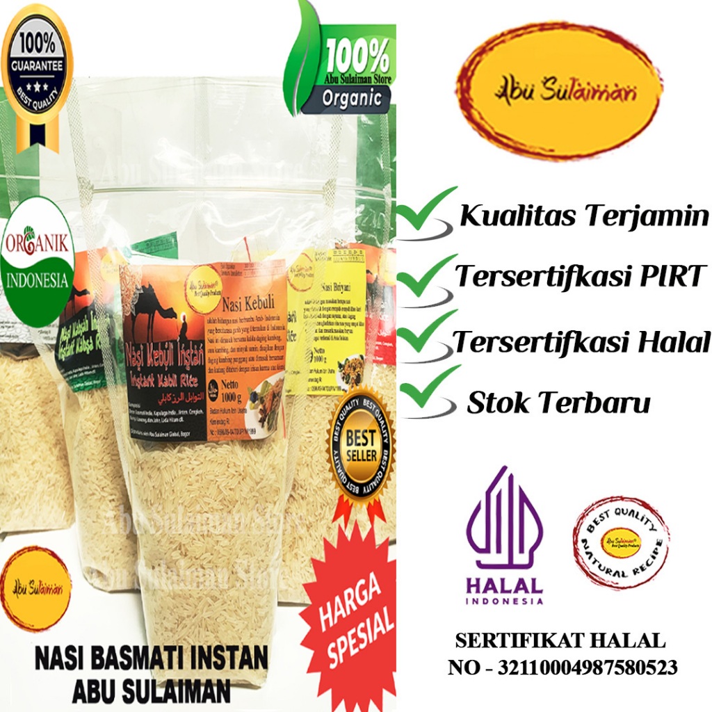 Jual PAKET BERAS BASMATI 500 GR & BUMBU BERYANI KEBULI KABSAH MANDHI ...