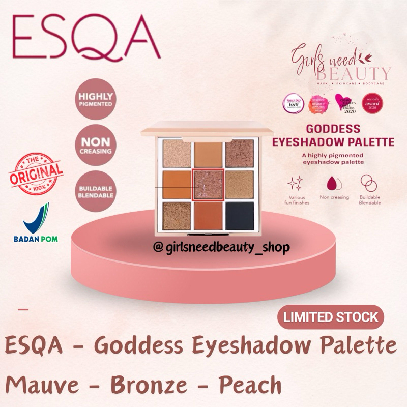 Jual ESQA Goddess Eyeshadow Palette - Mauve ,Bronze, Peach | Eyeshadow ...