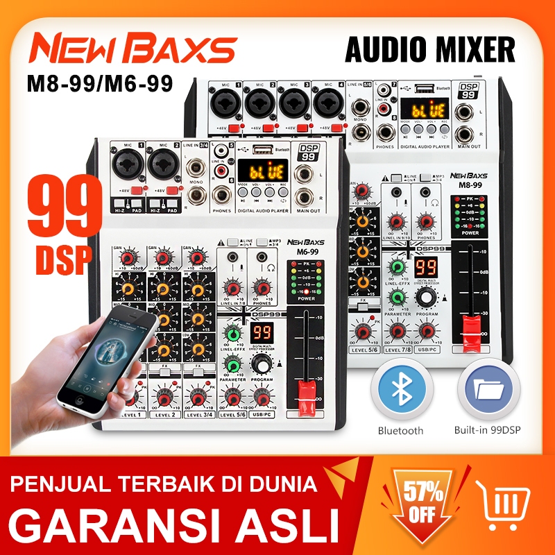 Jual NEW BAXS Mixer Audio Profesional M6-99/M8-99 kecil 6 saluran Mobil ...