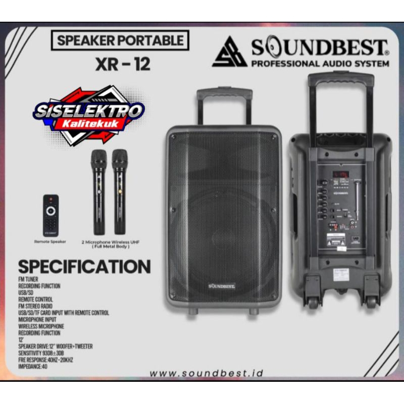 Jual Speaker portabel 12 Inch Soundbest XR 12 wireless original ...