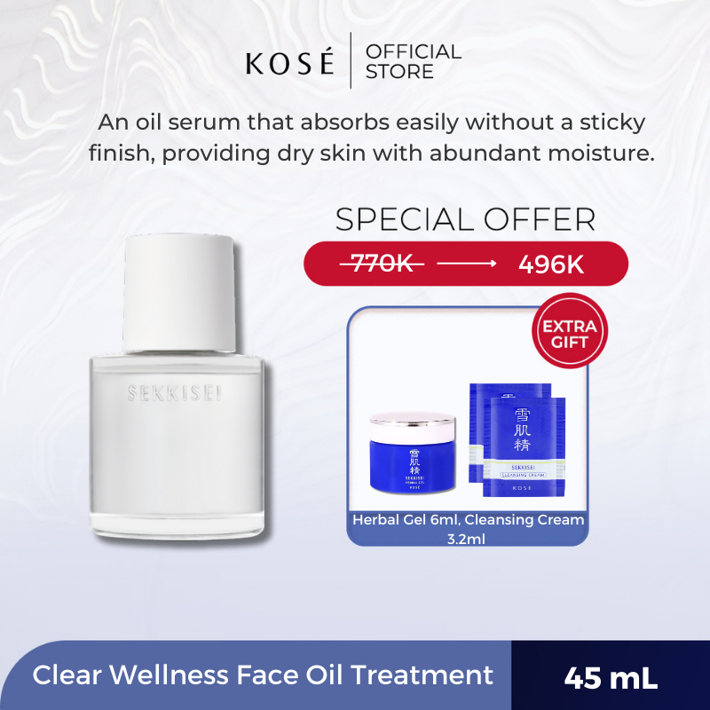 Jual KOSE Sekkisei Clear Wellness Face Oil Treatment - 45ml + FREE ...
