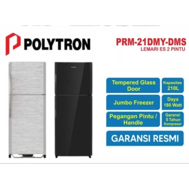 Jual POLYTRON PRM 21DMY/ PRM 21 DMS KULKAS 2 PINTU 210 LITER | Shopee ...