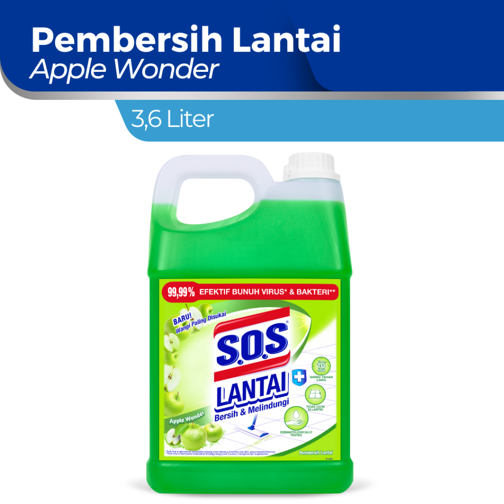 Jual SOS Pembersih Lantai Jerigen Apple Wonder - Hijau 4 Liter | Shopee Indonesia
