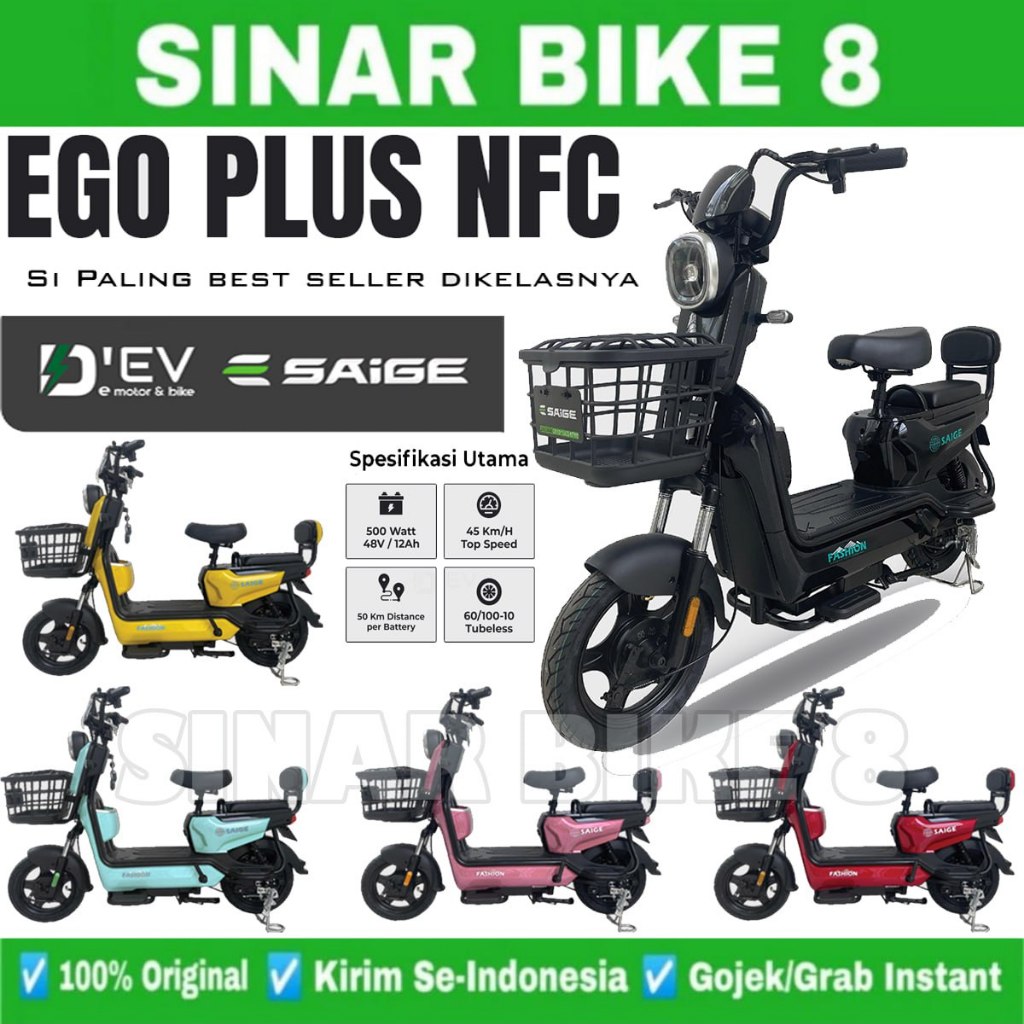 Jual Sepeda Listrik SAIGE EGO PLUS NFC 500 Watt Electric E Bike ...