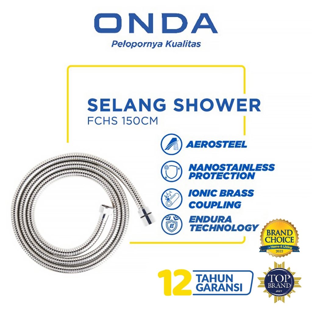 Jual ONDA Selang Fleksibel Shower Anti Bocor dan Anti Karat FCHS 1/2 ...