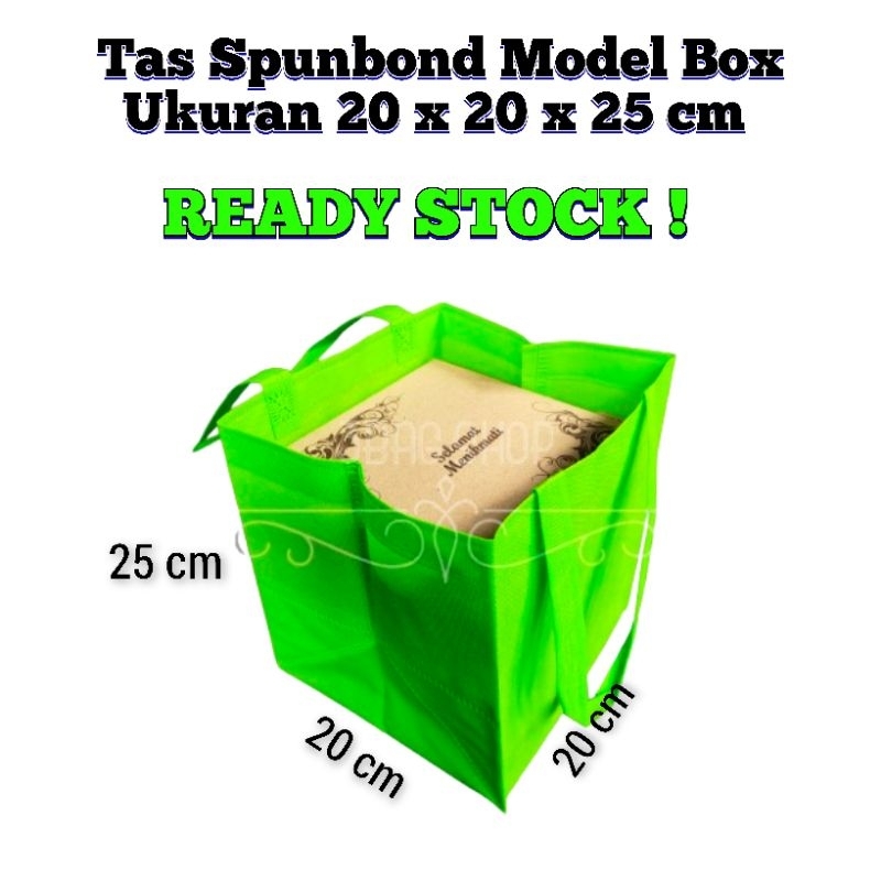 Jual Goodie Bag Tas Hajatan Spunbond 20x20 cm Tinggi 25 cm / Tas Box ...