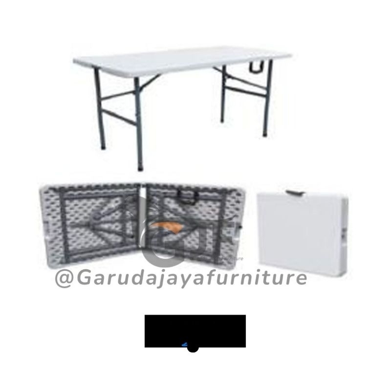Jual MEJA LIPAT KOPER PUTIH KAKI BESI UNTUK JUALAN / MEJA LIPAT PANJANG KOPER SERBAGUNA / MEJA ...