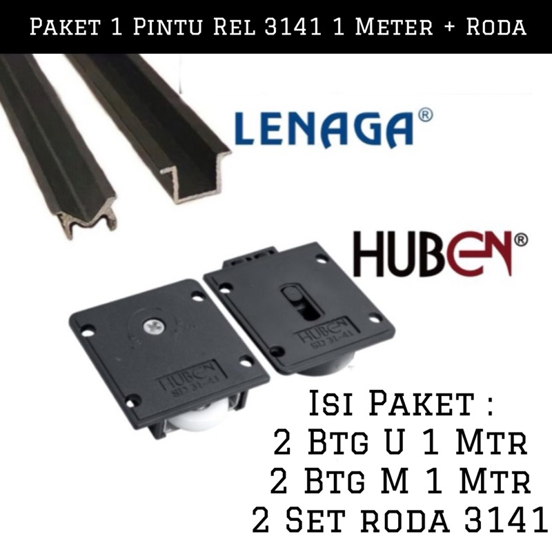 Jual (1 Pintu+1 Meter) Paket 2 Rel Lemari Sleding U M 3141 Lenaga 1 M ...