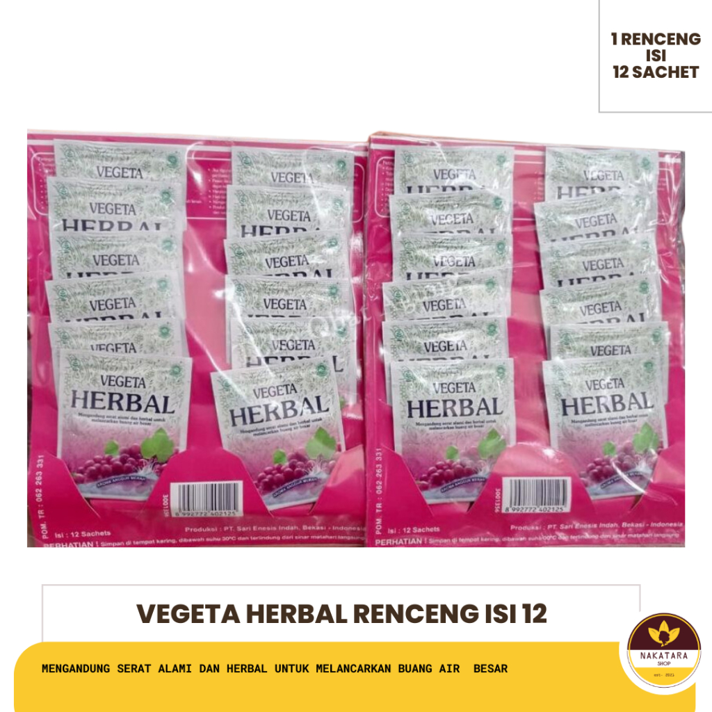 Jual Vegeta Herbal isi 12 Pcs | MINUMAN SERAT ALAMI | Shopee Indonesia
