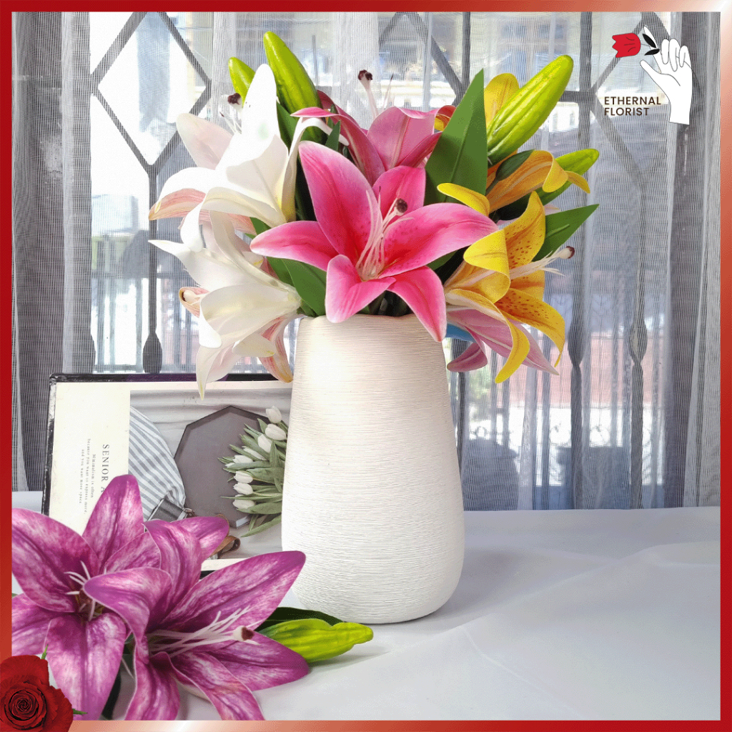 Jual Bunga Lily Latex Cabang 2 Artificial Bunga lili Palsu Bahan Lateks ...