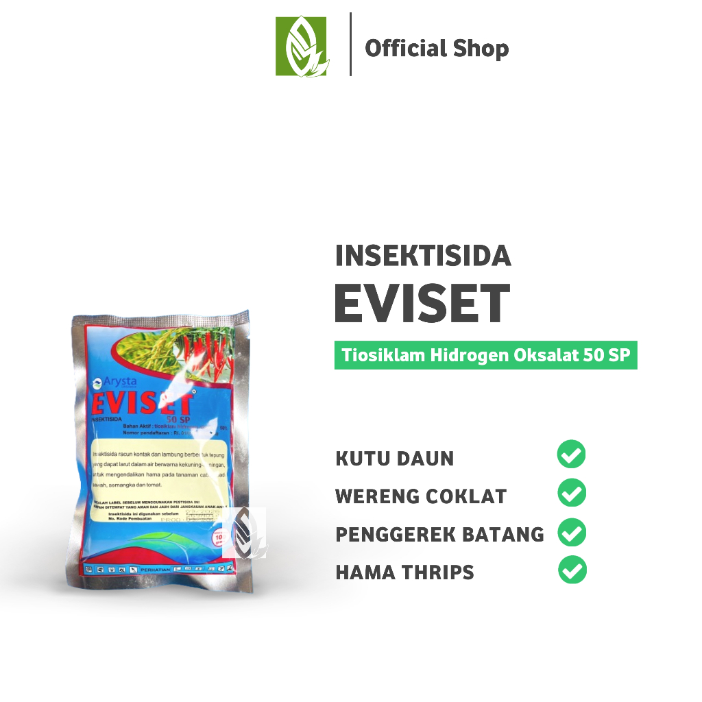 Jual EVISET 50 SP 100gr INSEKTISIDA HAMA TANAMAN CABAI DAN PADI ...