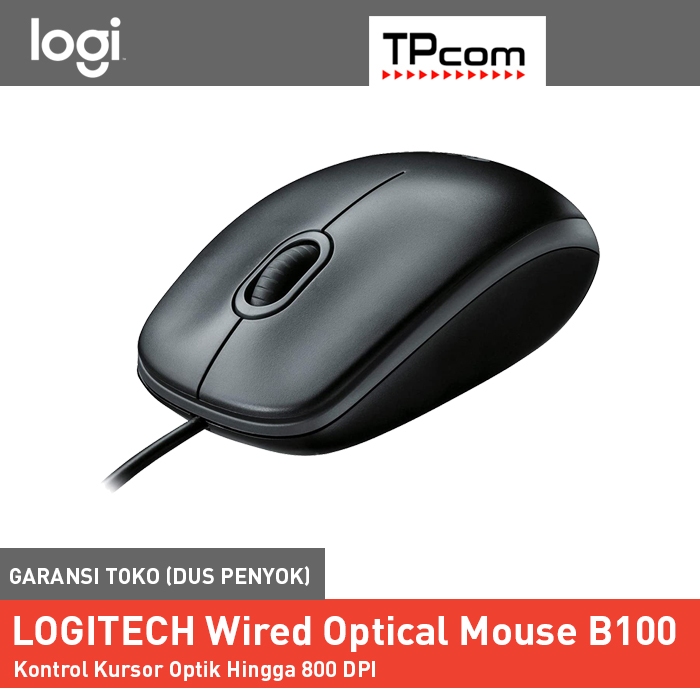 Jual LOGITECH Wired Optical Mouse B100 [DUS PENYOK] | Shopee Indonesia