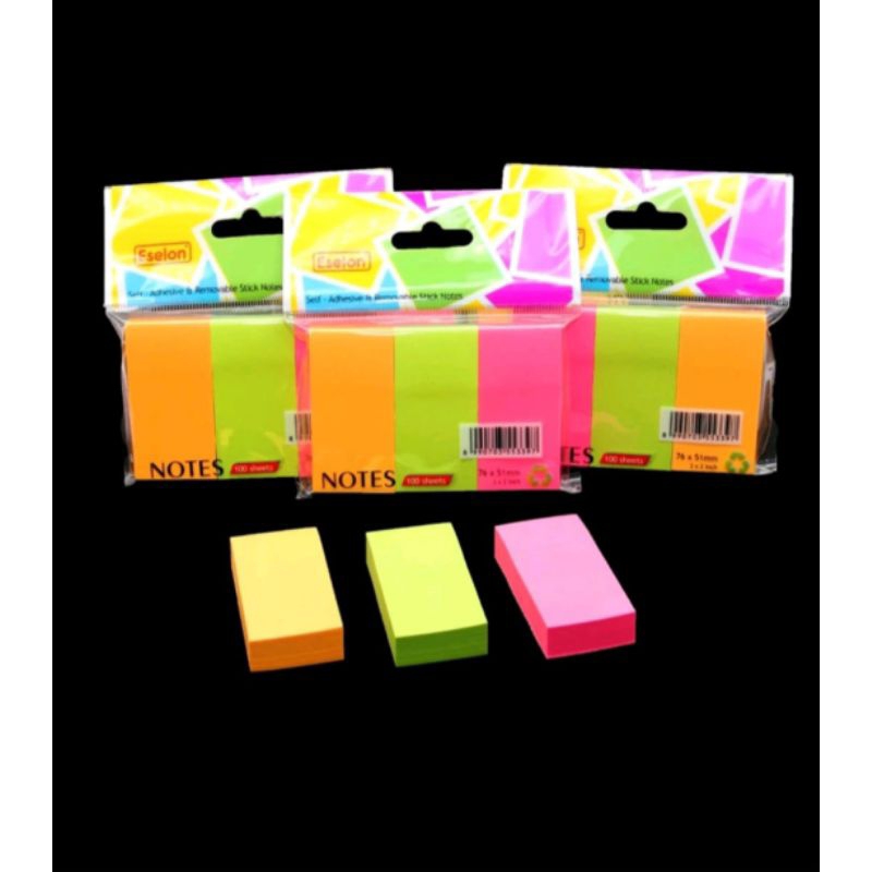 Jual STICK NOTE / POST IT 3 WARNA UK 76X51MM/POST IT SN 257 FLAG 7 ...