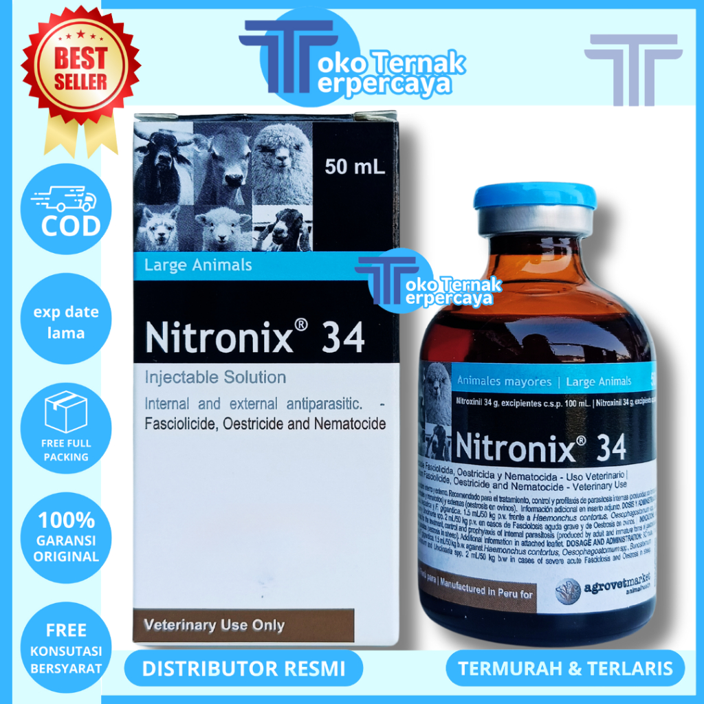 Jual NITRONIX-34 50ML AGROVET - Obat Cacing Hati Sapi Paling Ampuh ...