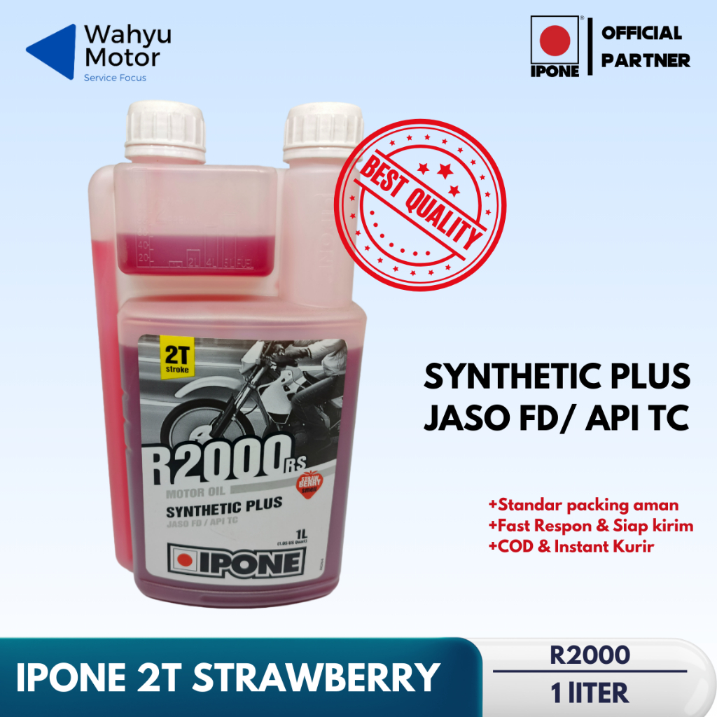 Jual IPHONE Strawberry R2000 RS 2T Synthetic Plus Motor OIL 1L | Shopee ...