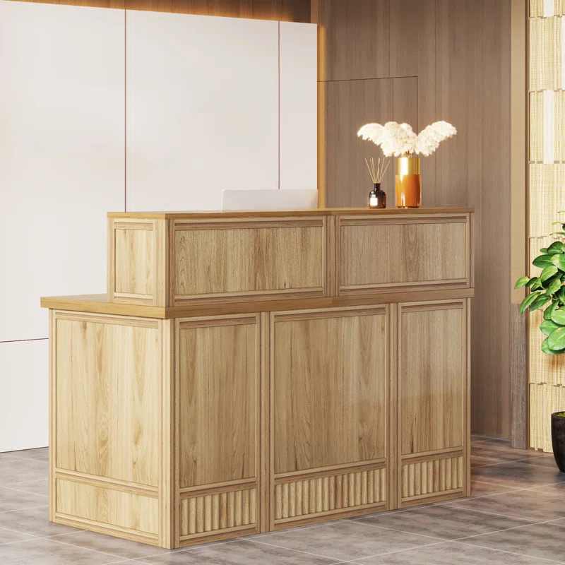 Jual Reception Desk / Meja Resepsionis Kayu Jati | Shopee Indonesia