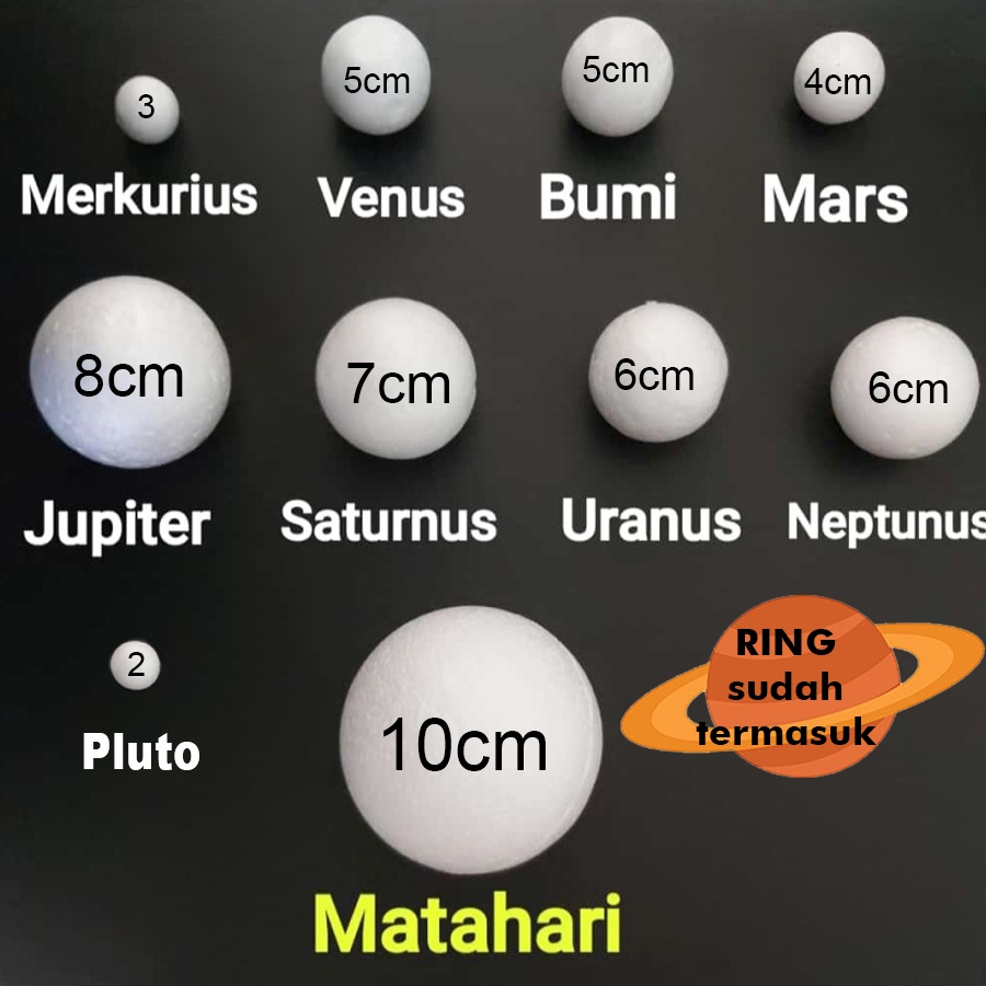 Jual Paket Bola Gabus Tata Surya Planet Matahari Murah Isi 10 Biji ...