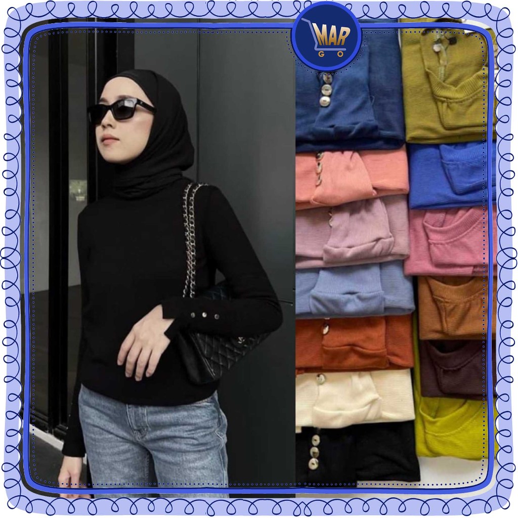 Jual Kaos Baju Rajut Lengan Panjang RIB tangan kancing INARA innara ...