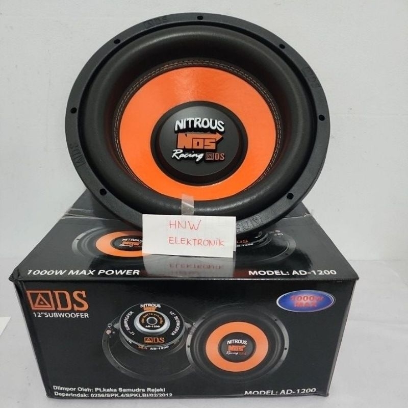 Jual subwoofer speaker 12" ADS NOS NITROUS 12 IN AD 1200 max power ...