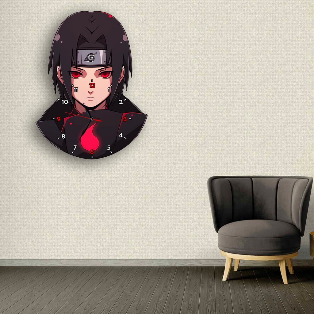 Jual Jam Dinding Kayu Ukir 3D Design Anime Naruto Free Vintage Box ...