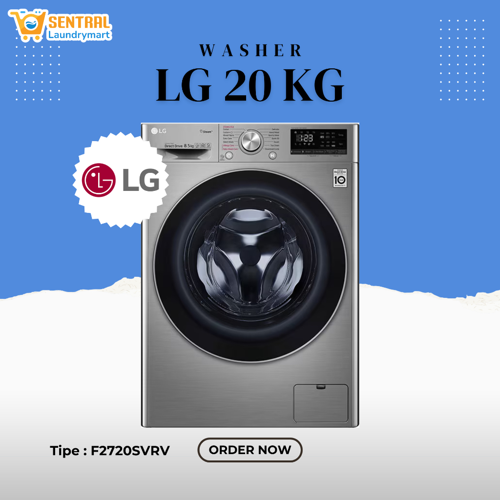 Jual Mesin Cuci LG 20kg Motor InverterDD F2720SVRV / Washer LG 20 KG | Shopee Indonesia