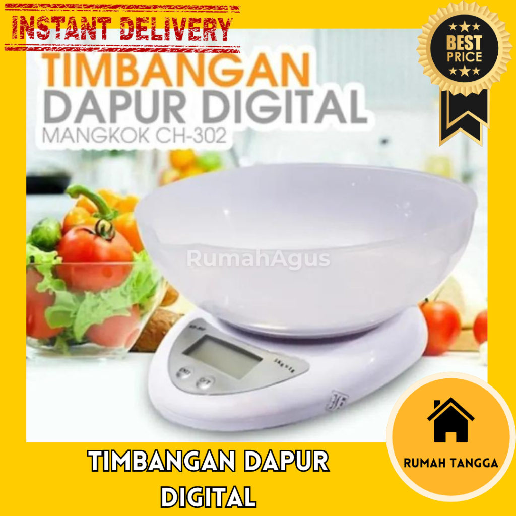 Jual Timbangan Dapur Digital Mangkok Electronic Kitchen Scale 5kg Timbangan Kue Serbaguna ...
