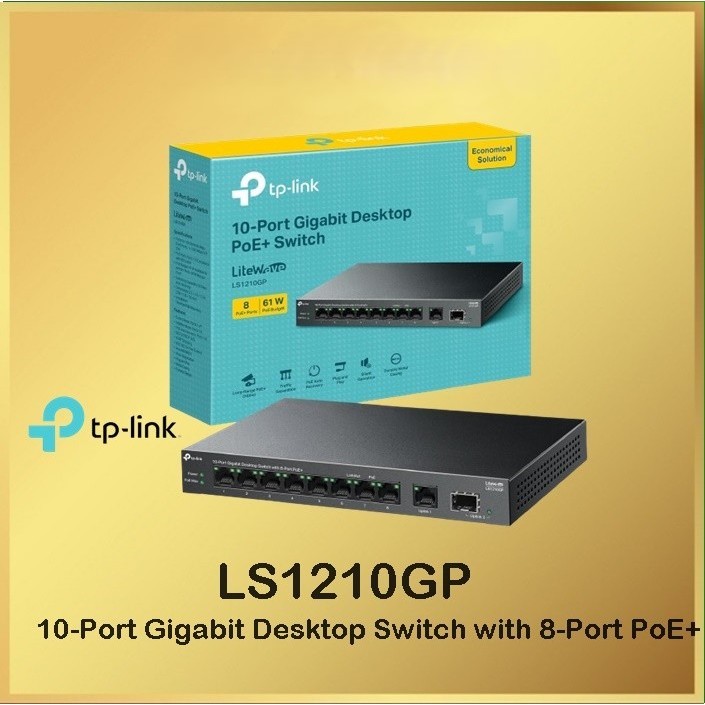 Jual Tp-Link LS1210GP 10-Port Gigabit Desktop Switch with 8-Port PoE+ ...