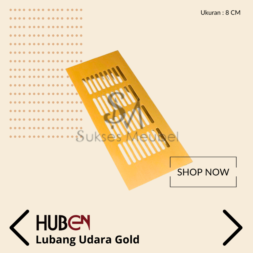 Jual HUBEN Lubang Udara Aluminium LUA 80 mm Gold | Lubang Hawa Angin ...