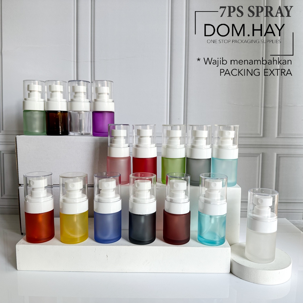 Jual 20ml Botol Spray Clear Kaca Frosted Doff Warna 7PS Face Mist Hair ...