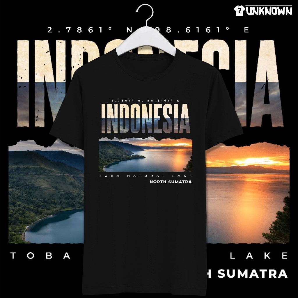 Jual UNKNOWN Kaos Baju T-Shirt Lengan Pendek Indonesia Heritage Danau ...