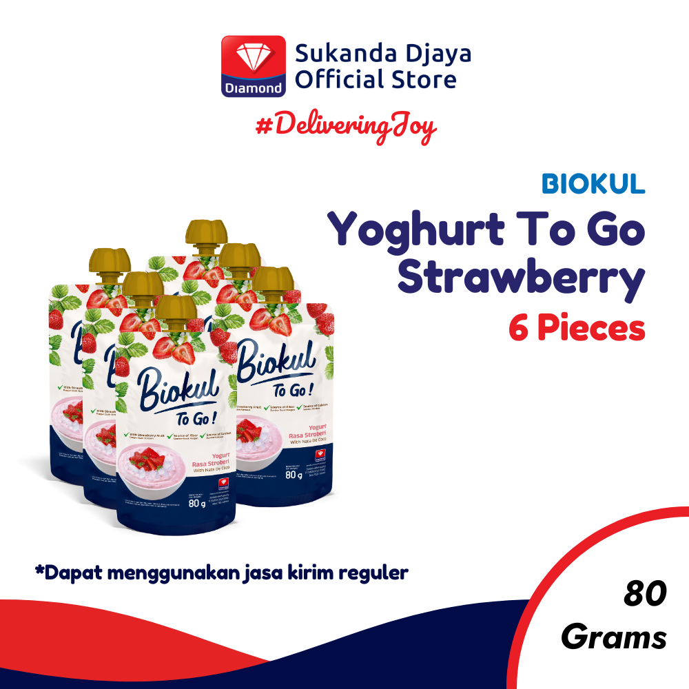 Jual Biokul Yogurt To Go Strawberry 80 Gr [ISI 6 PCS] | Shopee Indonesia
