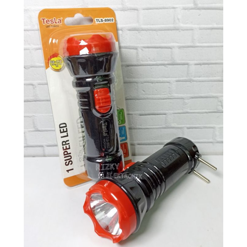 Jual Senter Tangan LED TESLA TLS-8902 Flashlight Emergency Rechargeable ...