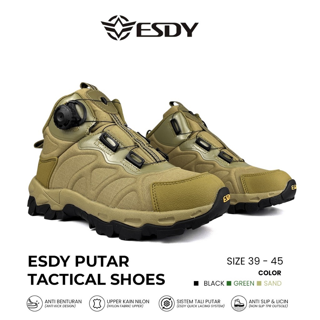 Jual Sepatu ESDY Putar Tactical Army Boots Sepat Outdoor Sport Tali ...