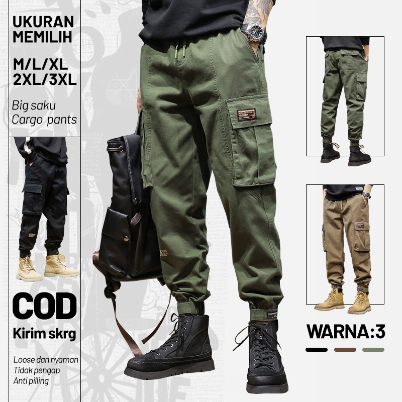 Jual Celana Cargo Panjang Pria Cargo Pants Pria Celana Serut Cargo Pants Celana Jogger Pants ...