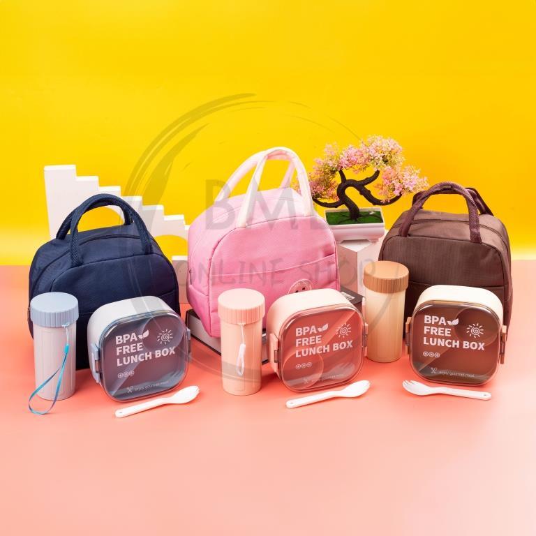 Jual Paket 3In1 Kotak Makan + Botol Minum + Tas / Lunchbox Set 3In1 / Kotak Bekal | Shopee Indonesia