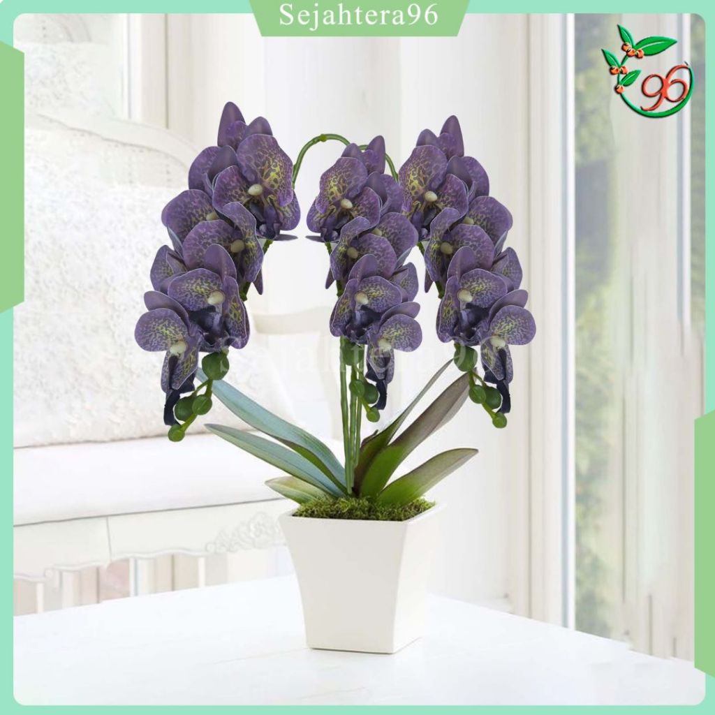 Jual 7 Heads Artificial Orchid Flower Dekorasi Wedding Anggrek Bulan ...