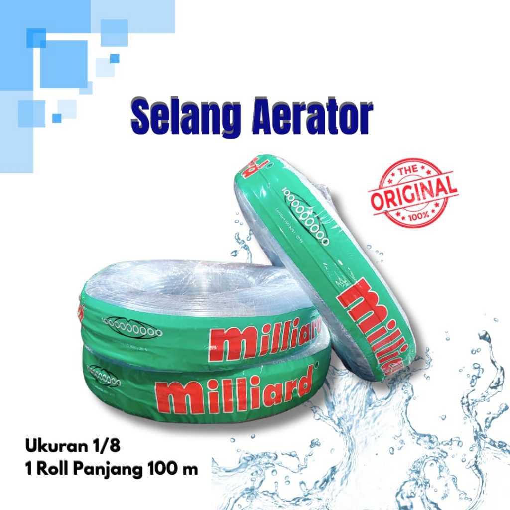 Jual Selang Aerator Milliard 1/8" 1 Rol x 100 Meter / Selang Elastis ...