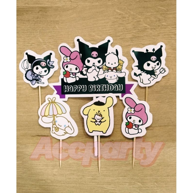 Jual Cake Topper Karakter Kuromi / HBD Tusuk Karakter Kuromi | Shopee ...