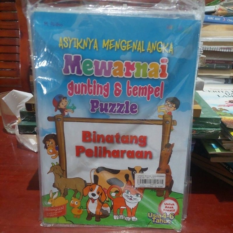Jual ASYIKNYA MENGENAL ANGKA MEWARNAI GUNTING & TEMPEL PUZZLE ,BINATANG ...