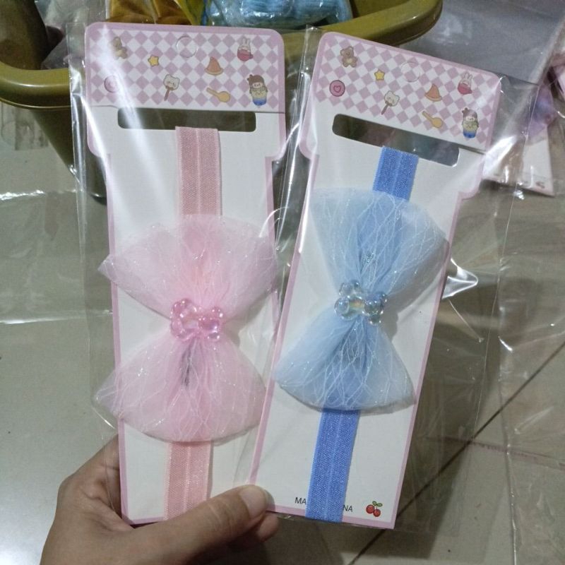 Jual Bando Bandana Bayi motif pita Beruang karet FU | Shopee Indonesia