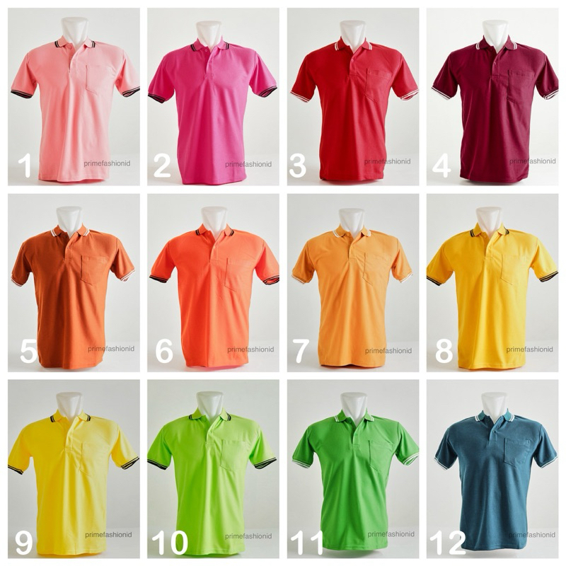 Jual S-3XL KAOS POLO LIS 190-200gsm, Polo Shirt Lengan Pendek, Kaos ...
